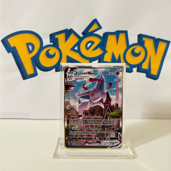 Pokemon | Toys | Pokmon Espeon Vmax Fusion Strike 27264 Metal Gold Card ...